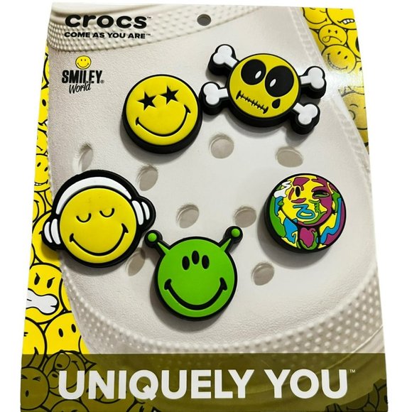 CROCS | Accessories | New Crocs Smiley World Jibbitz 5 Pack Smile Faces ...